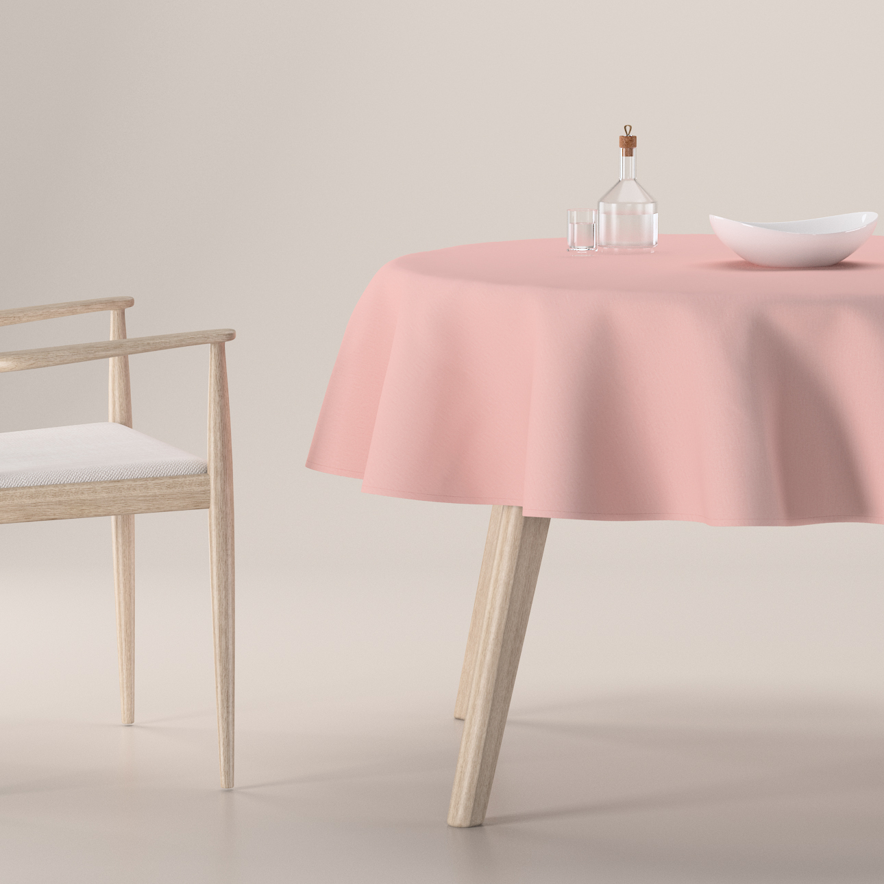 Nappe ronde, rose poudré, 133-39 - Dekoria.fr