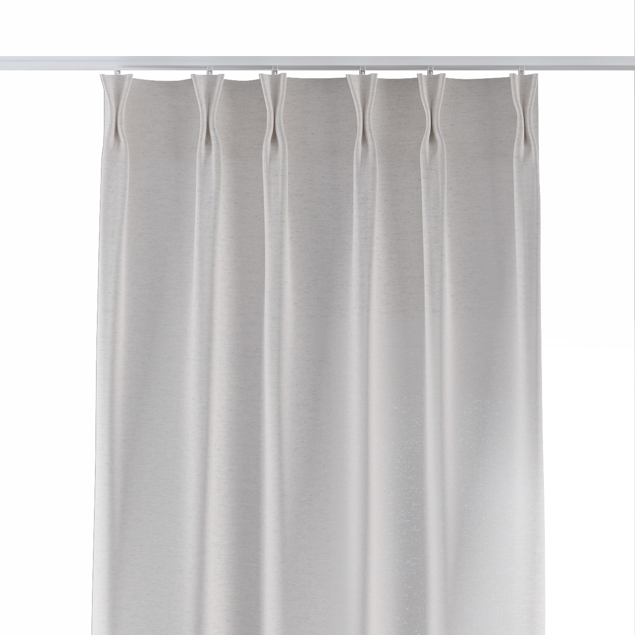Double pinch pleat curtain, beige melange, 144-50 - Dekoria.co.uk