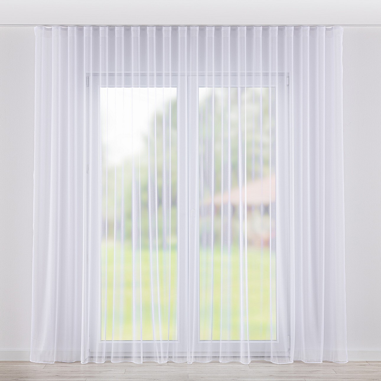 Firana na taśmie wave, biały, 180-39 - Dekoria.pl