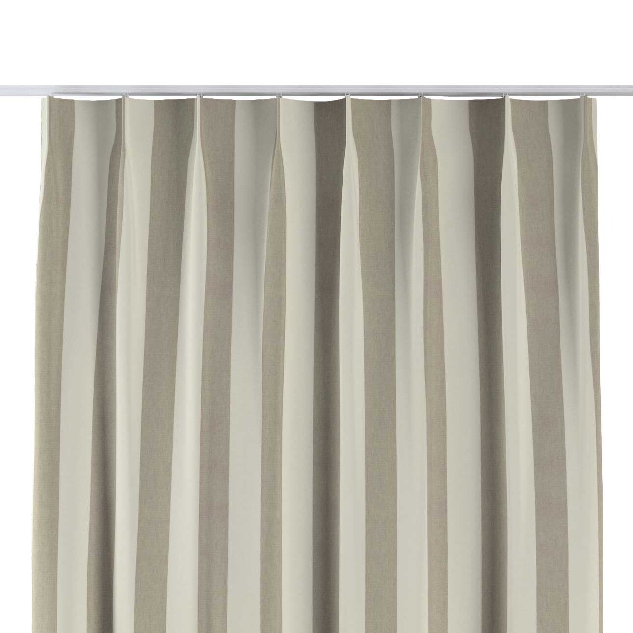 Single pinch pleat curtain, beige-white, 143-93 - Dekoria.co.uk