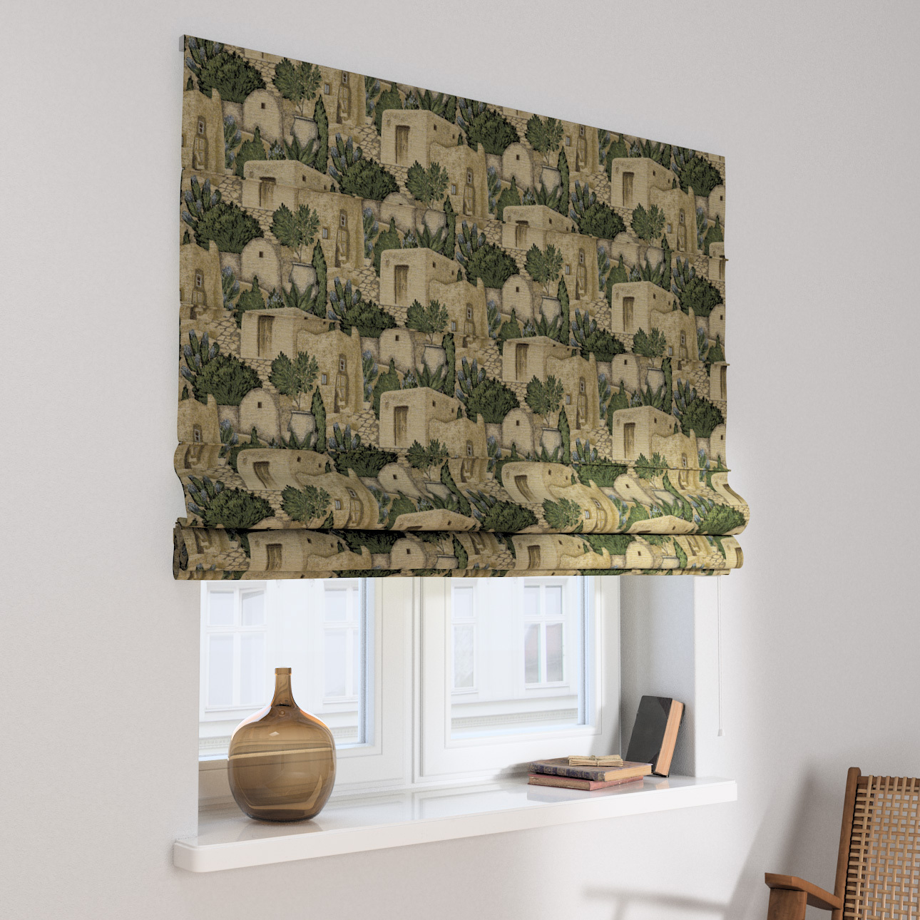 Stor roman Capri, nisip-verde, 144-82- Dekoria.ro