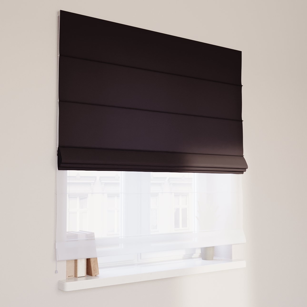 Double layered Roman blind DUO, graphite grey with a hint of brown, 702 ...