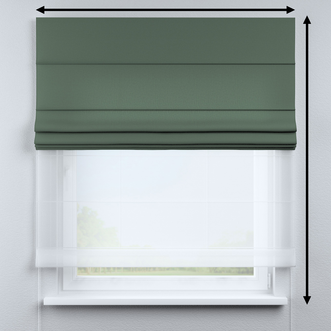 Stor roman Duo, verde, 159-08- Dekoria.ro