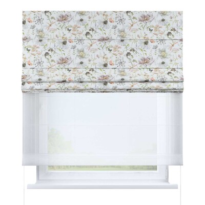 Stor roman Duo, flori pastelate pe un fundal alb, 143-96- Dekoria.ro