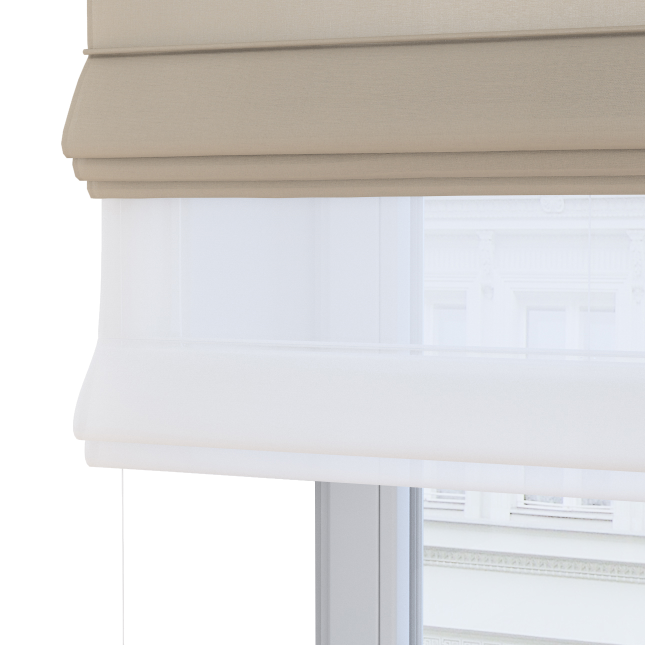 Double layered Roman blind DUO, grey-beige, 159-15 - Dekoria.co.uk