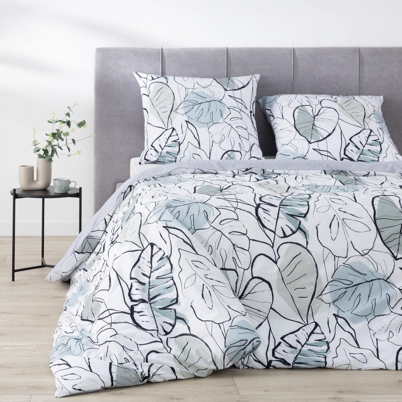 Cotton bed linen Monstera Leaves 220x200cm, 200 x 220 cm - Dekoria.co.uk