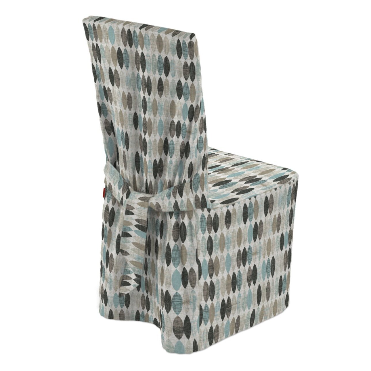Standard and made to measure chair cover, blue, beige and black print ...