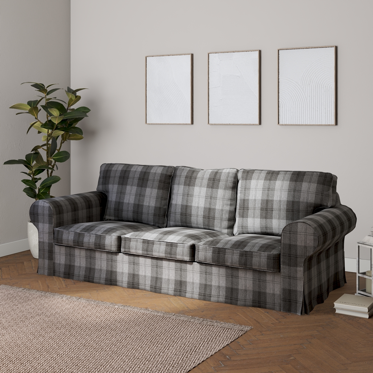 Ektorp trekk 3 seter, Grå, 115-75, 218 X 88 X 73 CM - Dekoria