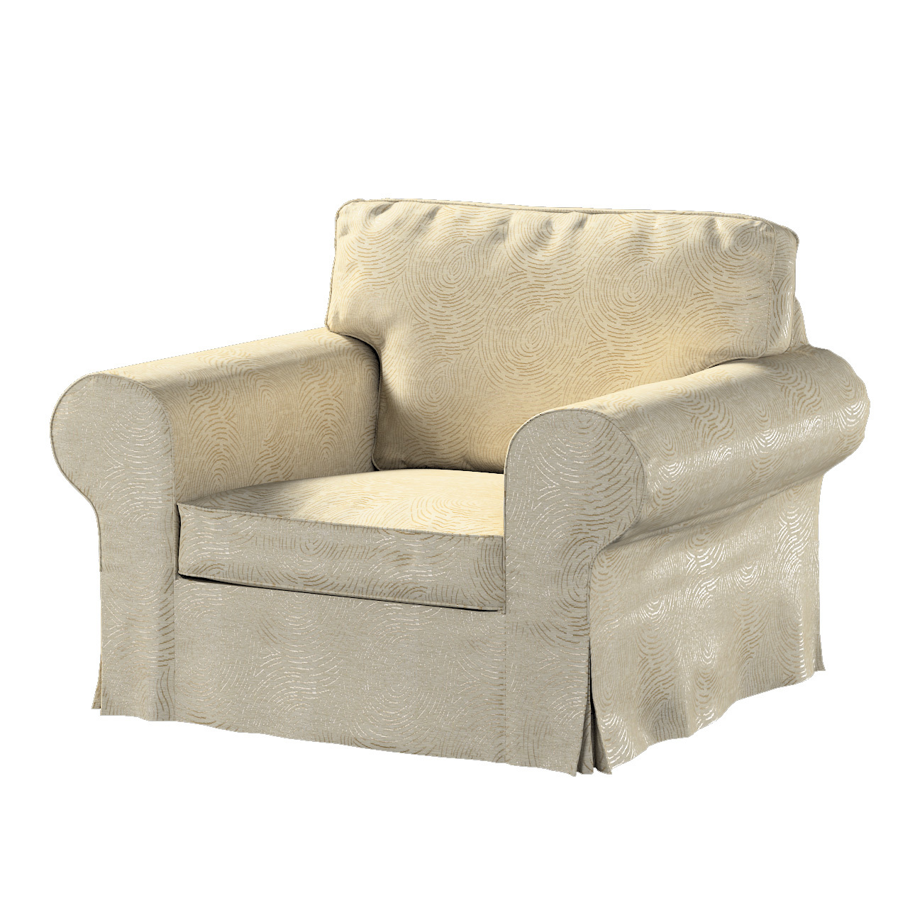 Ektorp trekk lenestol, Krem og guld, 162-07, 104 X 88 X 88 CM - Dekoria